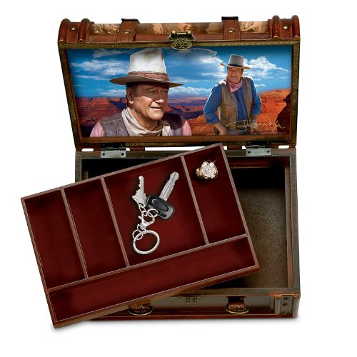 John Wayne Stagecoach Wooden Trunk Valet Box by The Bradford Exchange ...